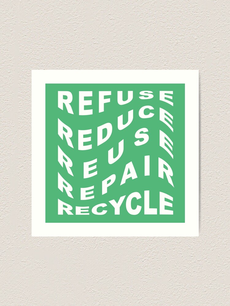 Lámina artística «SOSTENIBILIDAD RECHAZAR REDUCIR REUTILIZAR REPARAR ...