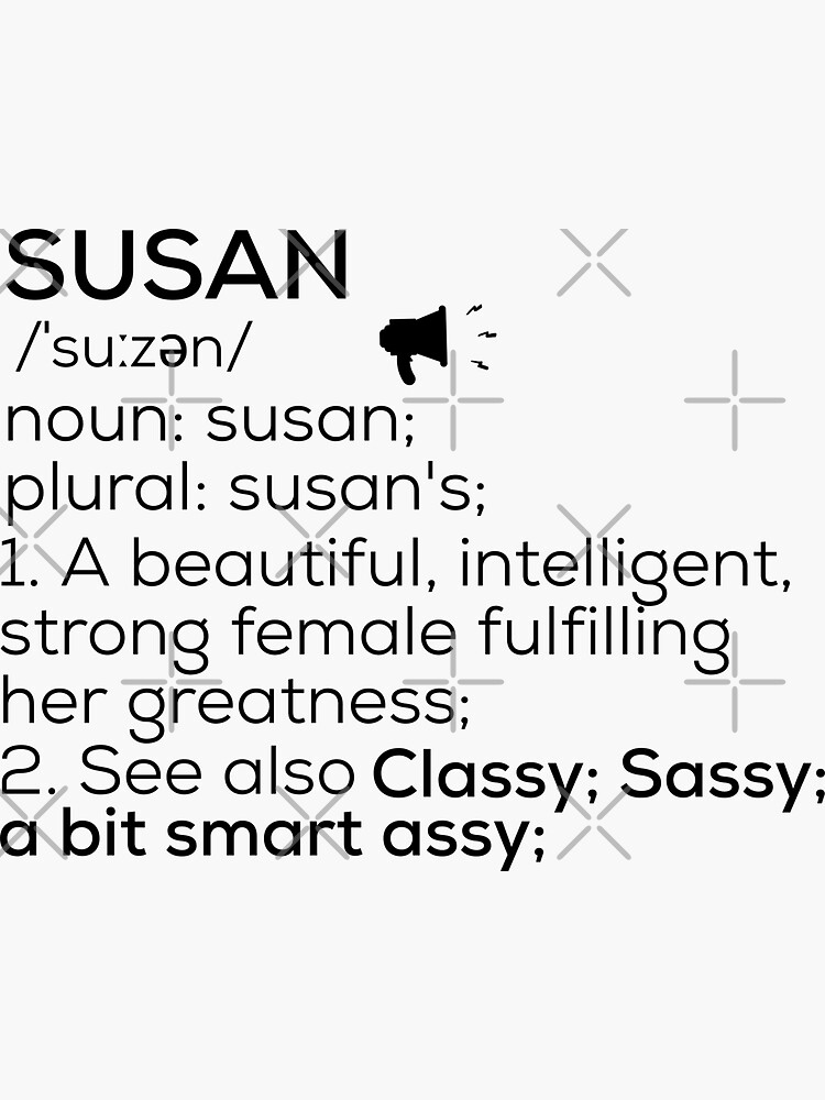 "Susan Name Definition" Sticker for Sale by Teelogic | Redbubble