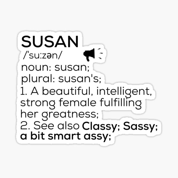 "Susan Name Definition" Sticker for Sale by Teelogic | Redbubble