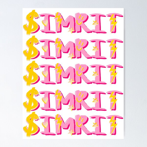 "SIMRIT name" Poster for Sale by Julia Santos | Redbubble