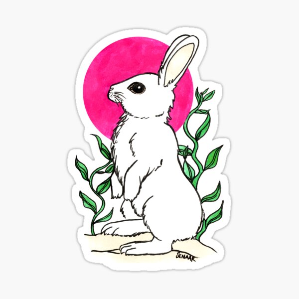 "White Bunny" Sticker for Sale by -Senaar- | Redbubble
