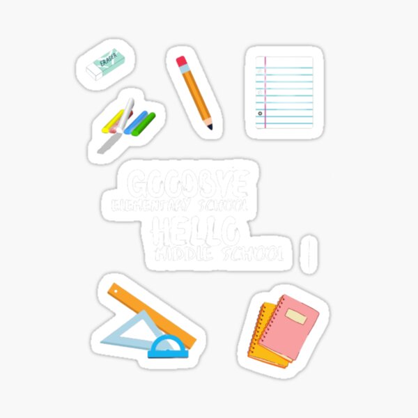 "hello middle school graduation elementary school sticker pack ...