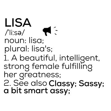 "Lisa Name Definition" Sticker for Sale by Teelogic | Redbubble