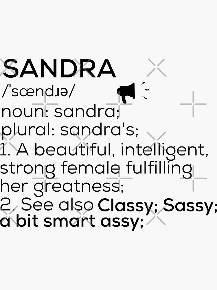"Sandra Name Definition" Sticker for Sale by Teelogic | Redbubble