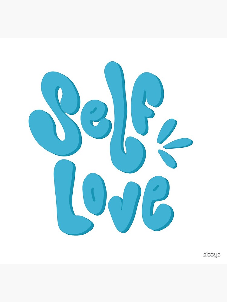 "Blue Self Love Bubble Letter Sticker" Art Print for Sale by sissys ...