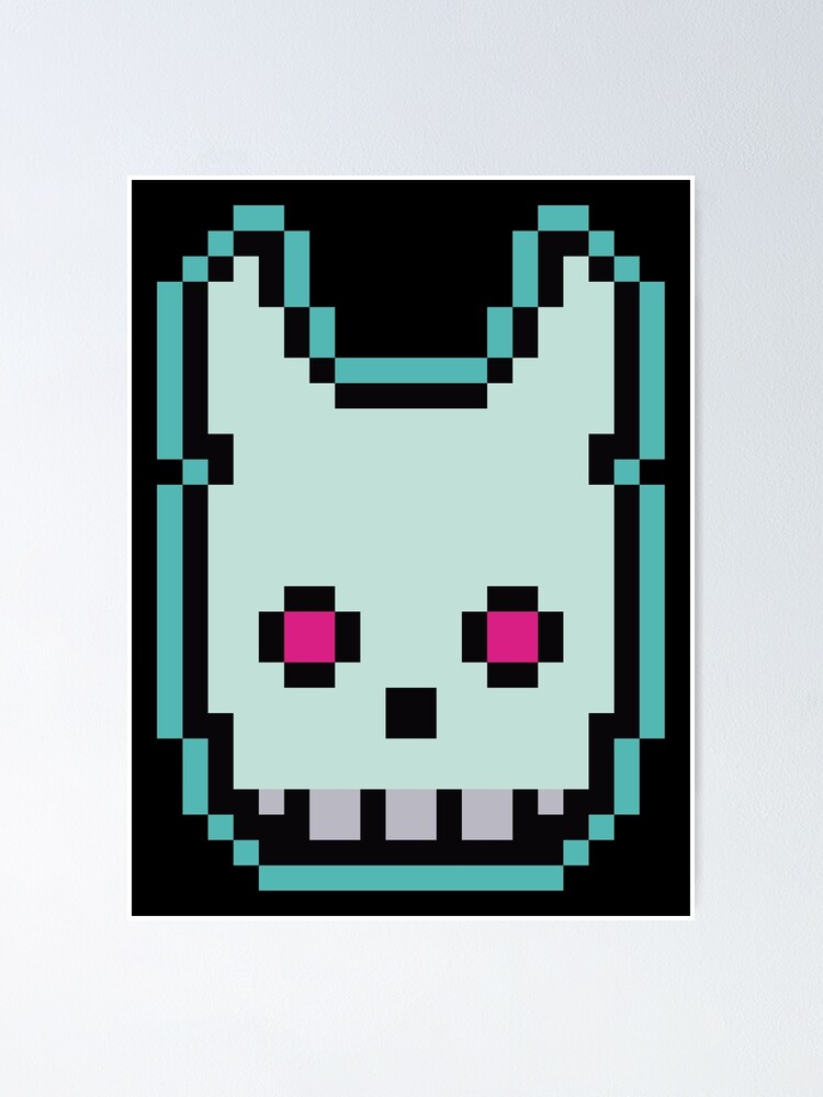 "Ghost Pixel Art Nerd Cat" Poster for Sale by LizardGlow | Redbubble