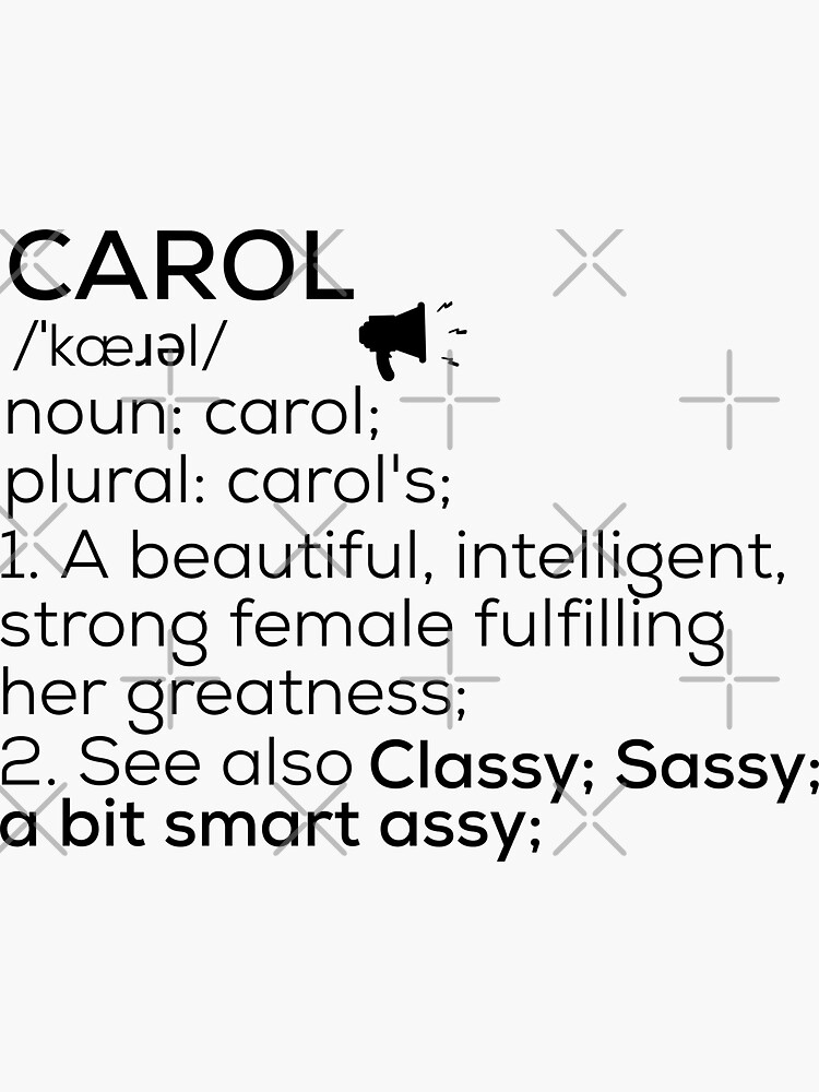 "Carol Name Definition" Sticker for Sale by Teelogic | Redbubble