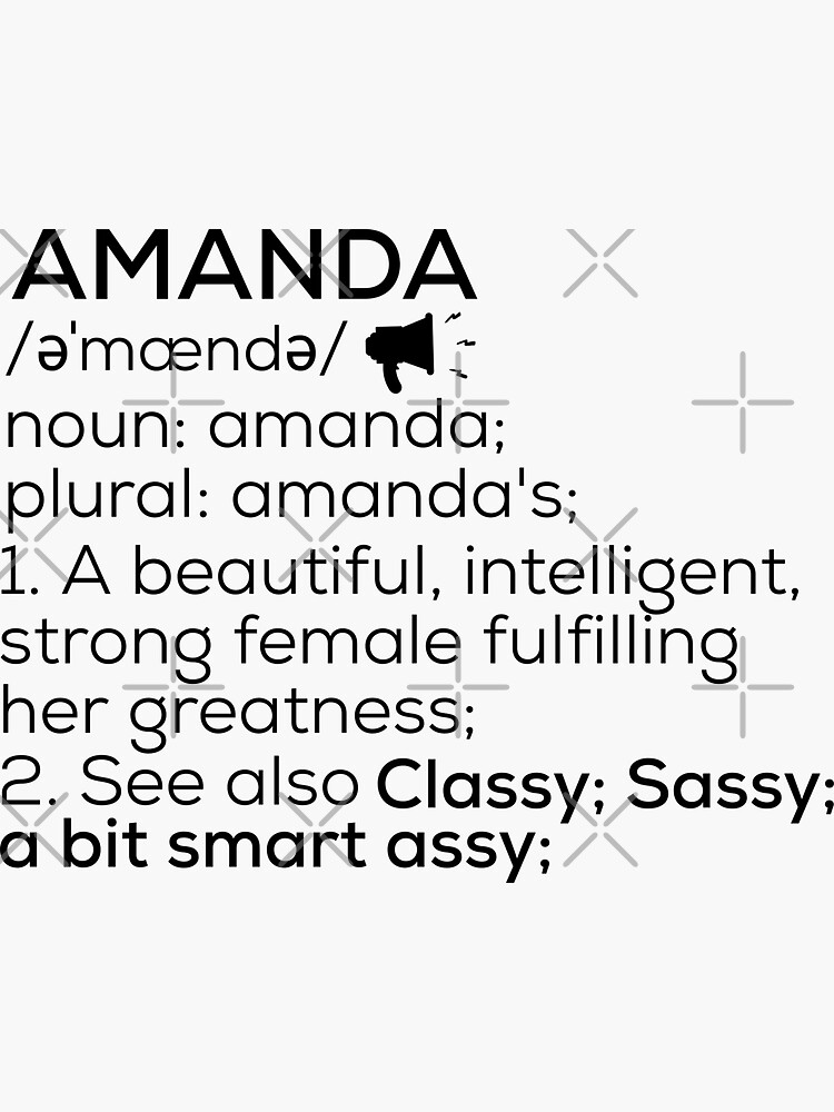 "Amanda Name Definition" Sticker for Sale by Teelogic | Redbubble
