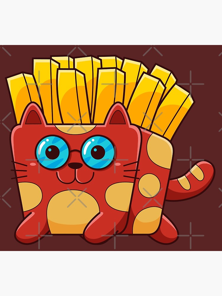 "Cute Cat Kawaii Fries" Poster for Sale by PosterpartyCo | Redbubble