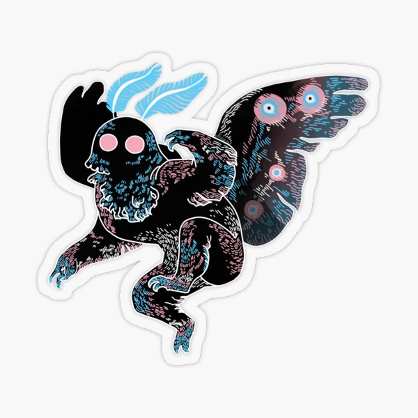 "Transgender Mothman" Sticker for Sale by AEMontgomery | Redbubble