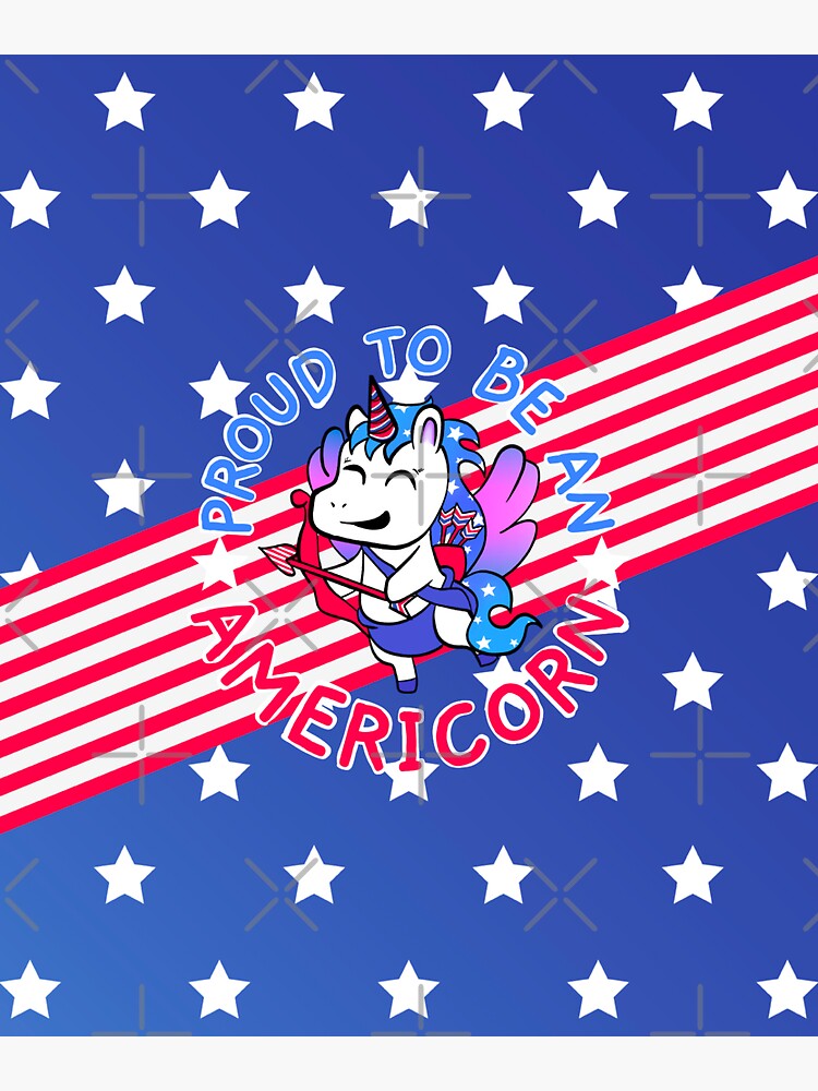 "Proud to be An Americorn / Unicorn 4th of July / Unicorn / Americorn ...