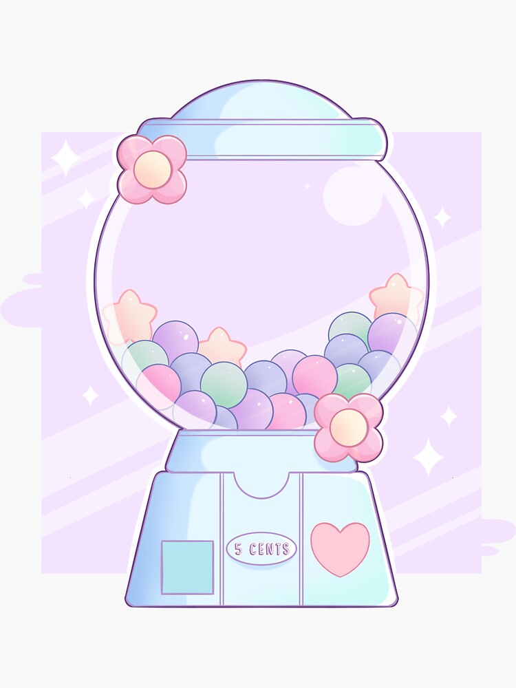 "Cute gumball machine" Sticker for Sale by lovesik-art | Redbubble