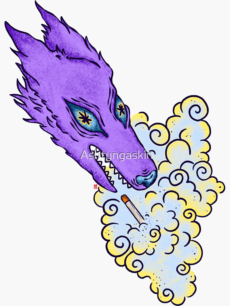 "Smokey Wolf " Sticker by Ashtyngaskin | Redbubble