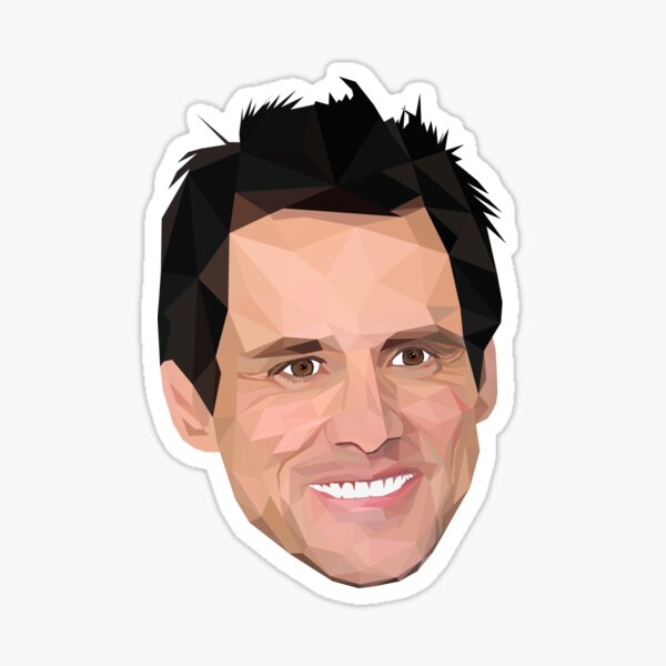 "Mighty Jim Carrey low poly art" Sticker by kingswag | Redbubble
