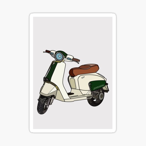 "Lambretta moped illustration" Sticker for Sale by MayIllustrates ...
