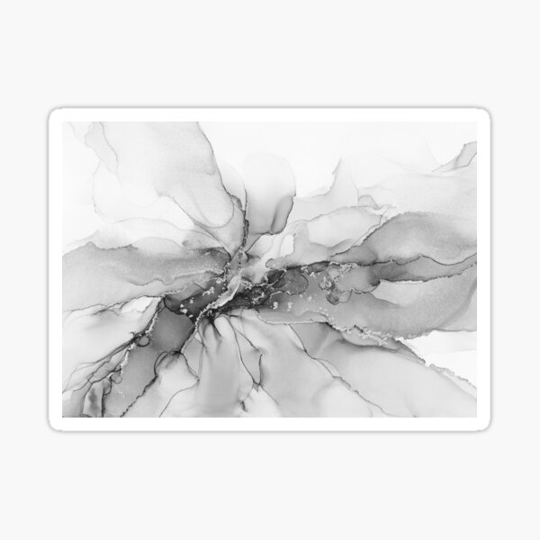 "Black and White Abstract Ink Art" Sticker for Sale by olga-shvartsur ...