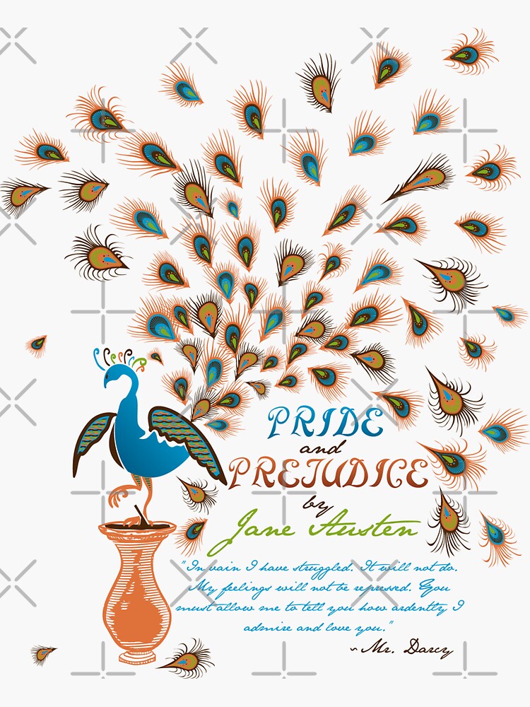 "Paisley Peacock Pride and Prejudice: Modern" Sticker for Sale by ...