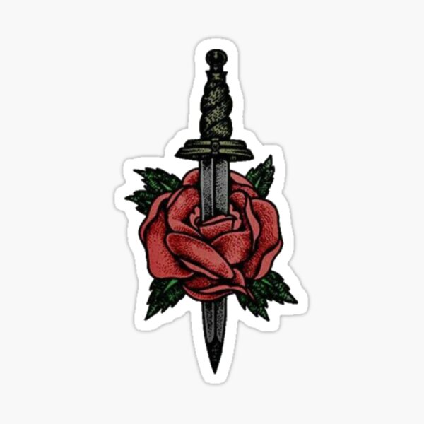 "Rose & Dagger" Sticker for Sale by JustAnotherBee | Redbubble