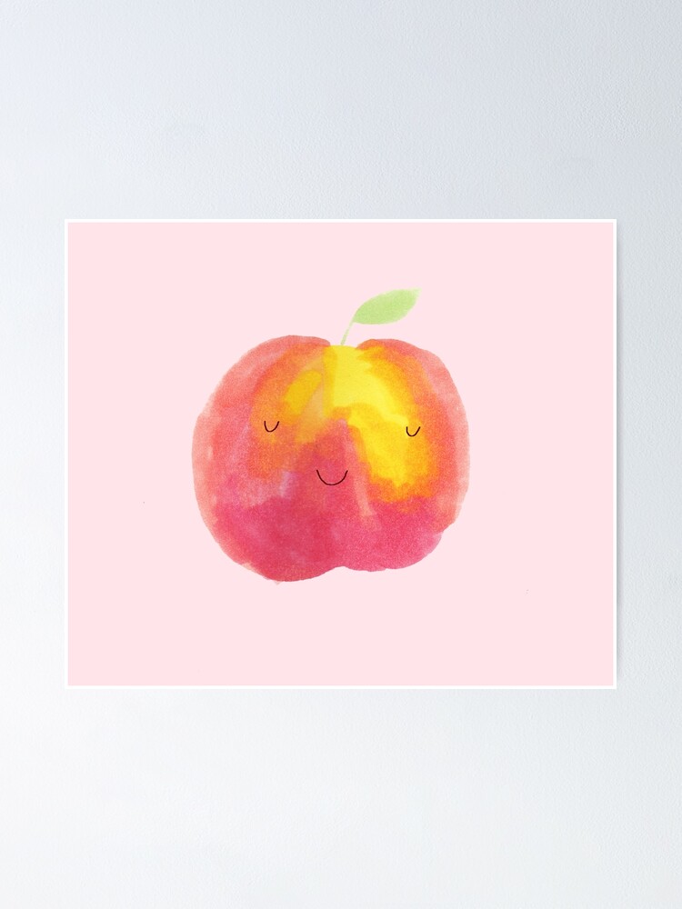 "Peachy Keen cute peach illustration" Poster by miapage | Redbubble
