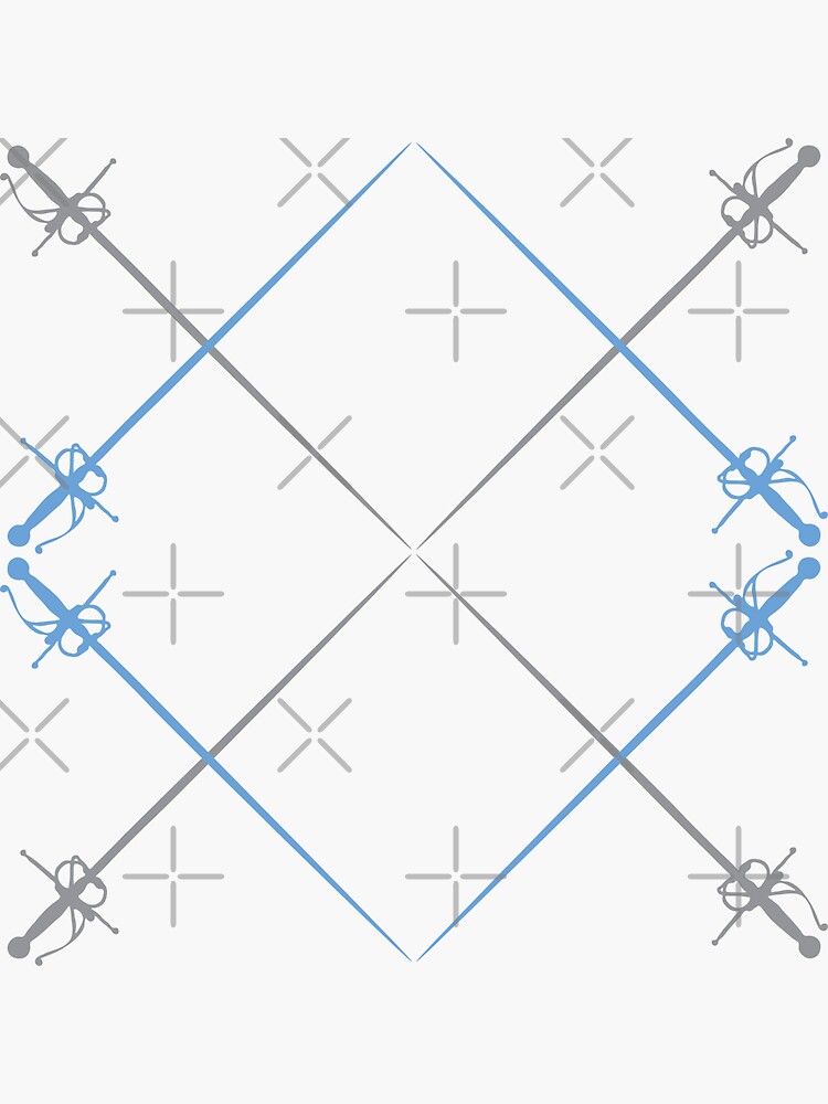 "Rapier (Blue/Grey)" Sticker by DoodleThrift | Redbubble