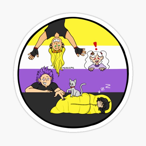 "Erasermic Fam Non-binary Pride" Sticker for Sale by meggle-pie | Redbubble