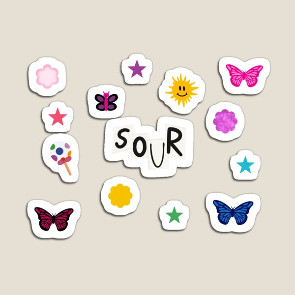 "SOUR Album Cover Sticker Pack" Magnet for Sale by Jess-16 | Redbubble