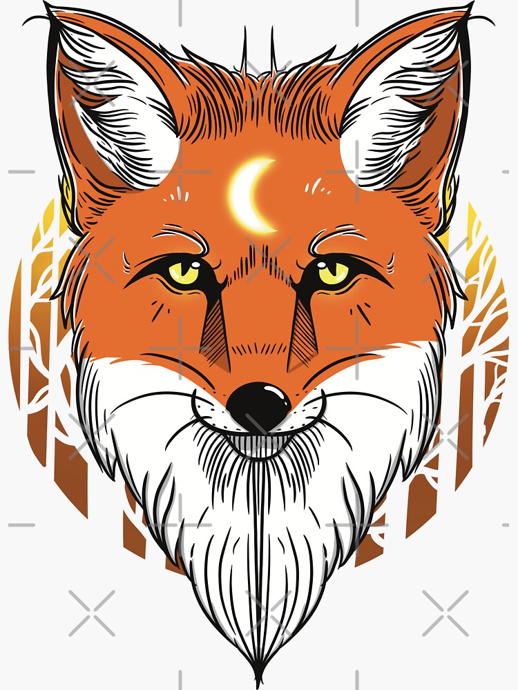 "Magical Fox" Sticker for Sale by Artthree | Redbubble