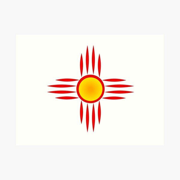 "Red Zia Sun Symbol" Art Print by mamotimo | Redbubble