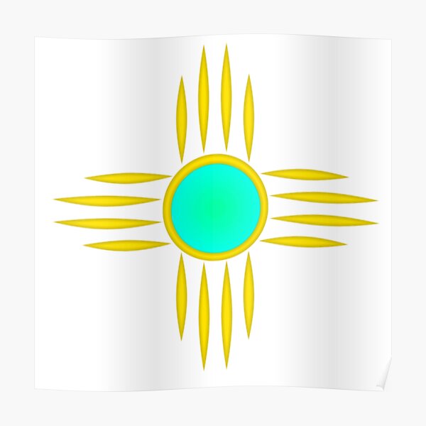 "Gold Zia Sun Symbol" Poster for Sale by mamotimo | Redbubble