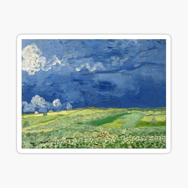 "Vincent van Gogh's Wheatfield Under Thunderclouds" Sticker for Sale by ...