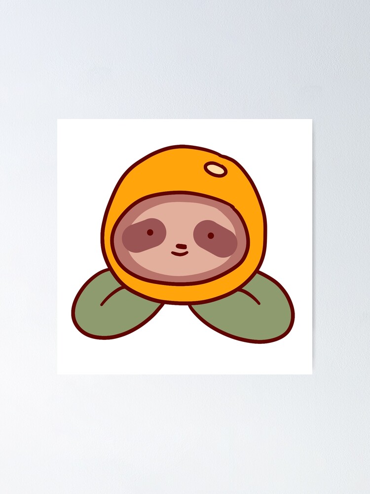 "Orange Sloth Face" Poster by SaradaBoru | Redbubble