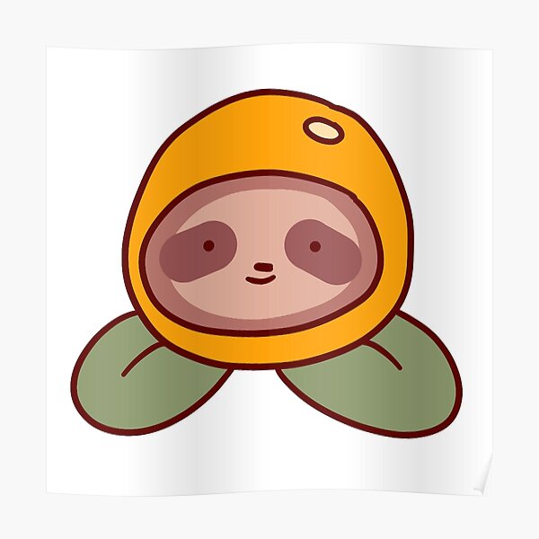 "Orange Sloth Face" Poster by SaradaBoru | Redbubble