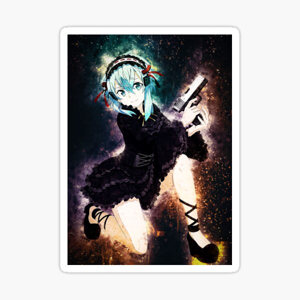 "Sinon Sword Art Online" Sticker for Sale by Spacefoxart | Redbubble