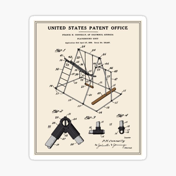"Playground Patent" Sticker for Sale by FinlayMcNevin | Redbubble