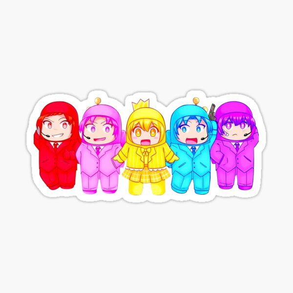 "Funny Gaming Chibi Cute Girls Boys in Team Squad Gift Kid" Sticker for ...