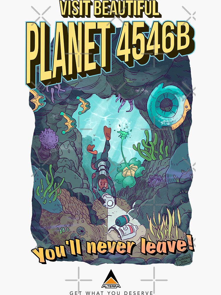 "Planet 4546B Tourism Advert" Sticker for Sale by floatingdisc | Redbubble