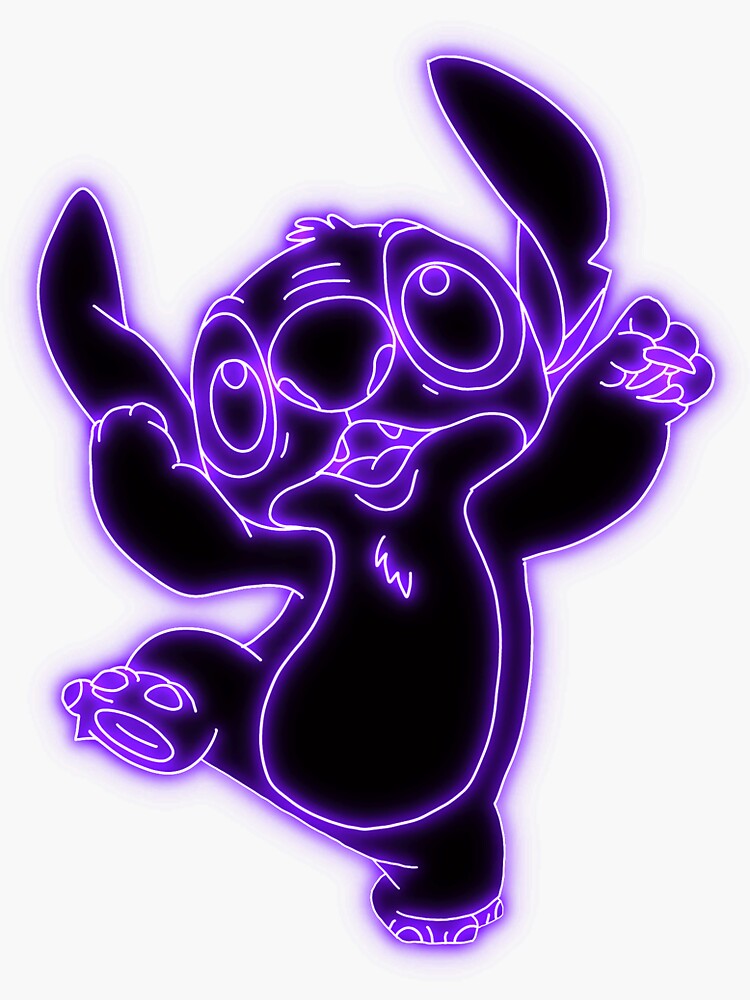 "stitch sticker neon" Sticker for Sale by dinos-n-more | Redbubble