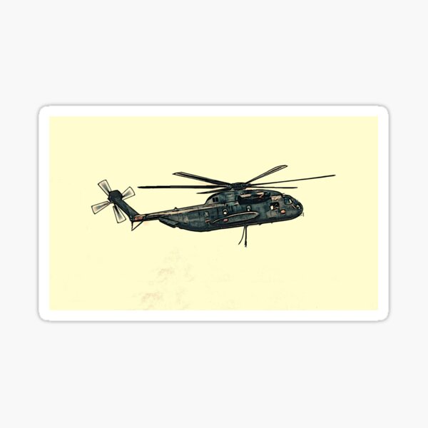 Army CH-53 Super Stallion Helicopter Cartoon Sticker Marine Corps Air ...