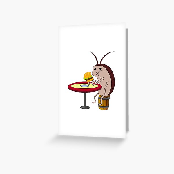 "Spongebob cockroach eating krabby patty" Greeting Card for Sale by ...