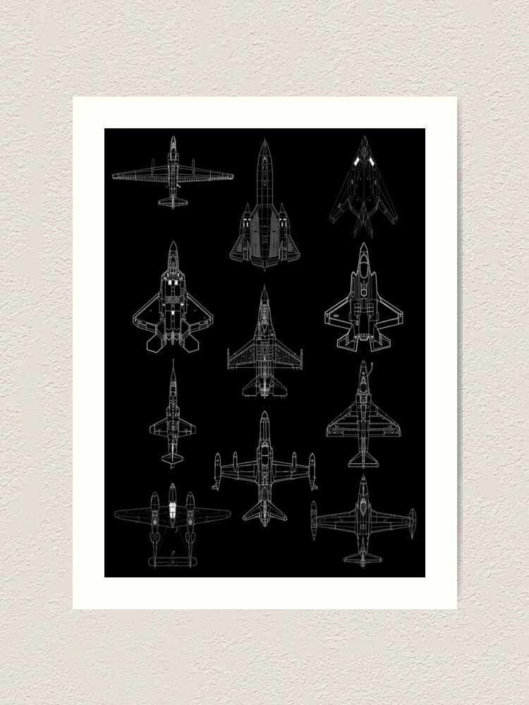 "Lockheed Military Aircraft Schematics" Art Print for Sale by ...