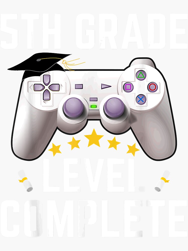 "5th Grade Level Complete Gamer Class Of 2021 Graduation Gift" Sticker ...