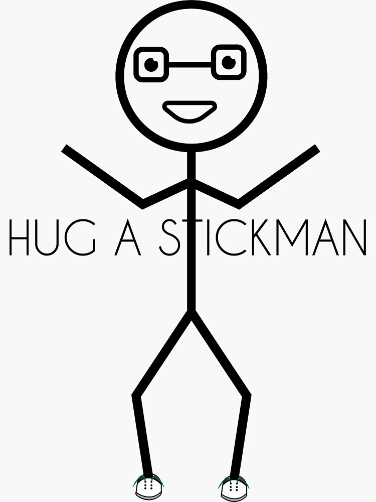 "Cool and funny hug a stickman design" Sticker for Sale by panthi75 ...