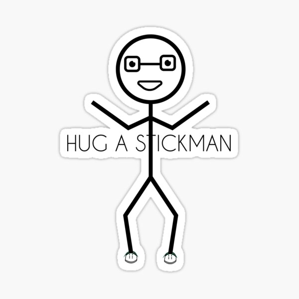 "Cool and funny hug a stickman design" Sticker for Sale by panthi75 ...