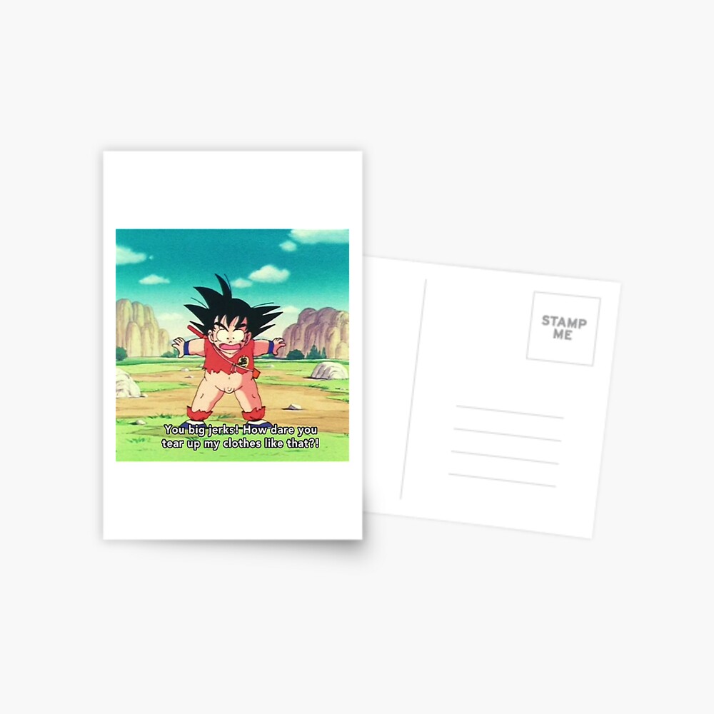 Goku Ripped Clothes Postcard By Puhtutz Redbubble