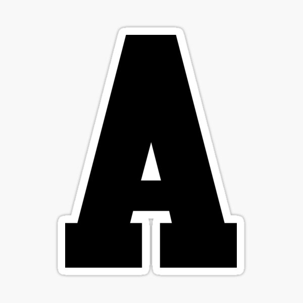 "Alphabet, Black A, Sports letter A" Sticker for Sale by TheCultStuff ...