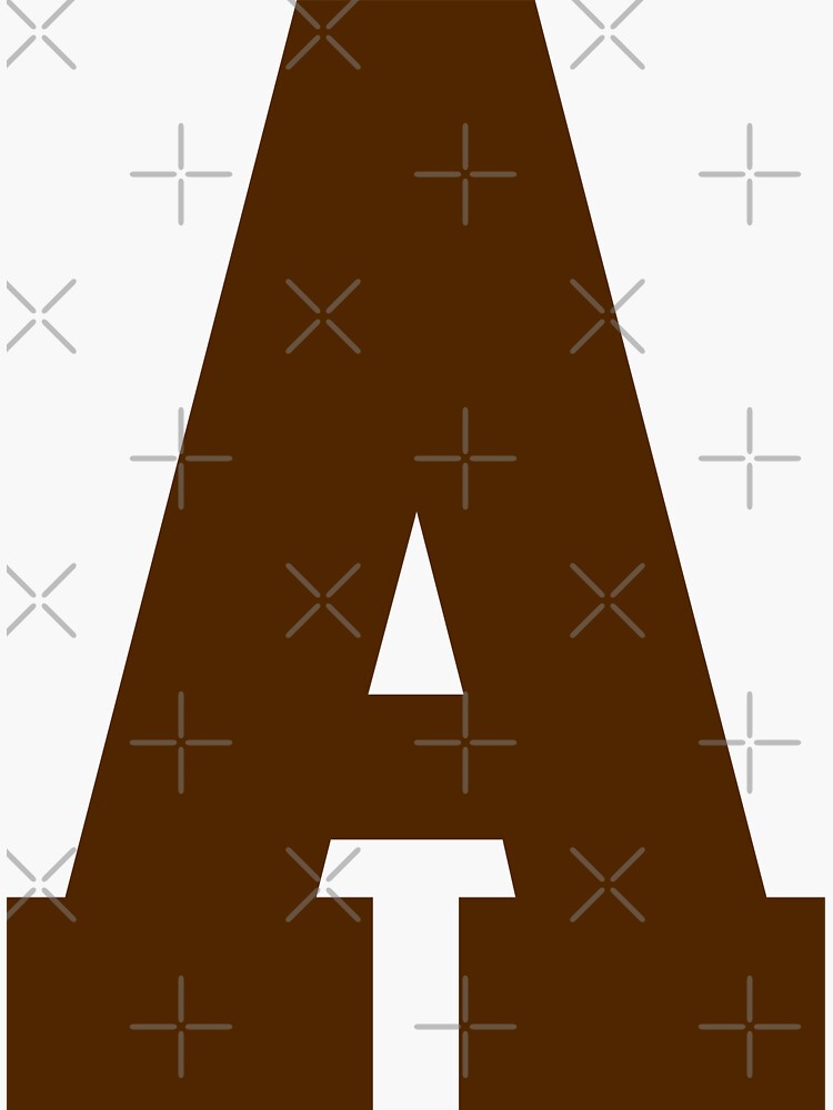 "Alphabet, Brown A, Sports letter A" Sticker for Sale by TheCultStuff ...