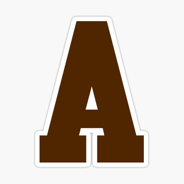 "Alphabet, Brown A, Sports letter A" Sticker for Sale by TheCultStuff ...