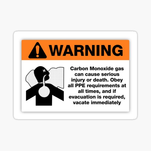 "Carbon Monoxide" Sticker for Sale by MYGRUMPYGOAT | Redbubble