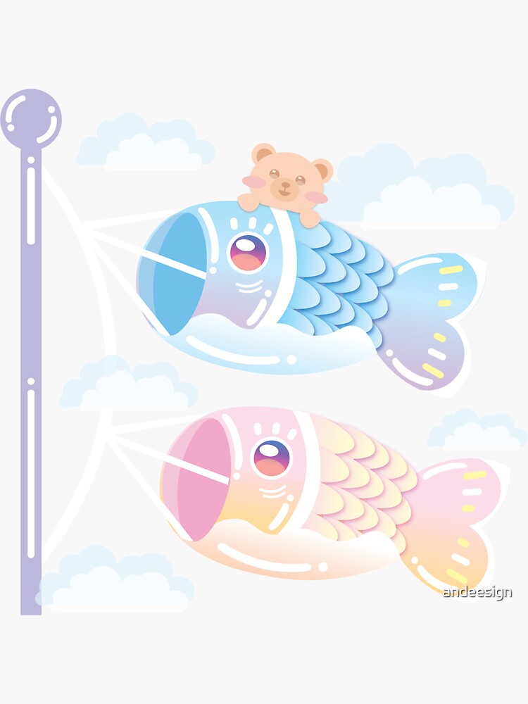 "Flying Koi Fish" Sticker for Sale by andeesign | Redbubble