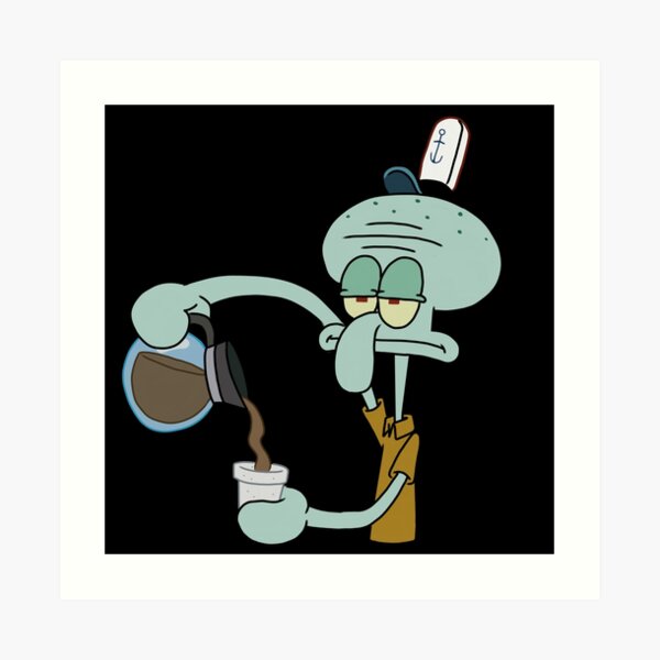 "Squidward (and his coffee) " Art Print for Sale by Siani182 | Redbubble